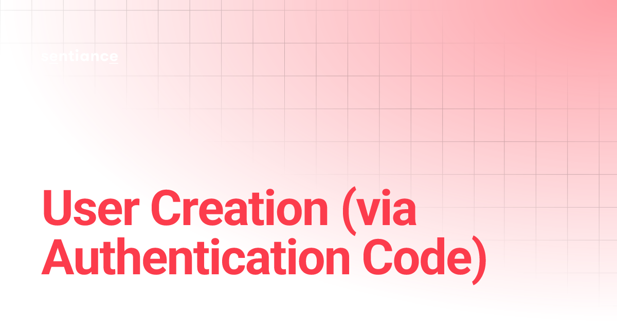 User Creation (via Authentication Code) | Sentiance